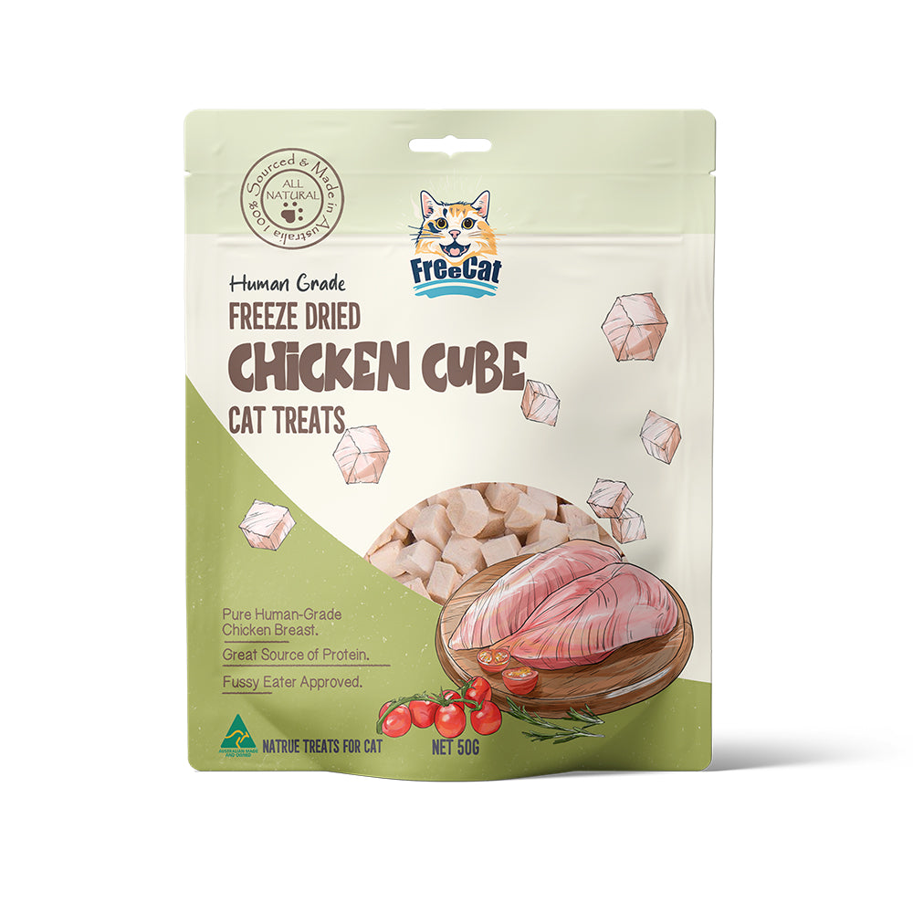 Freeze Dried Chicken Cube Cat Treats – FreePet