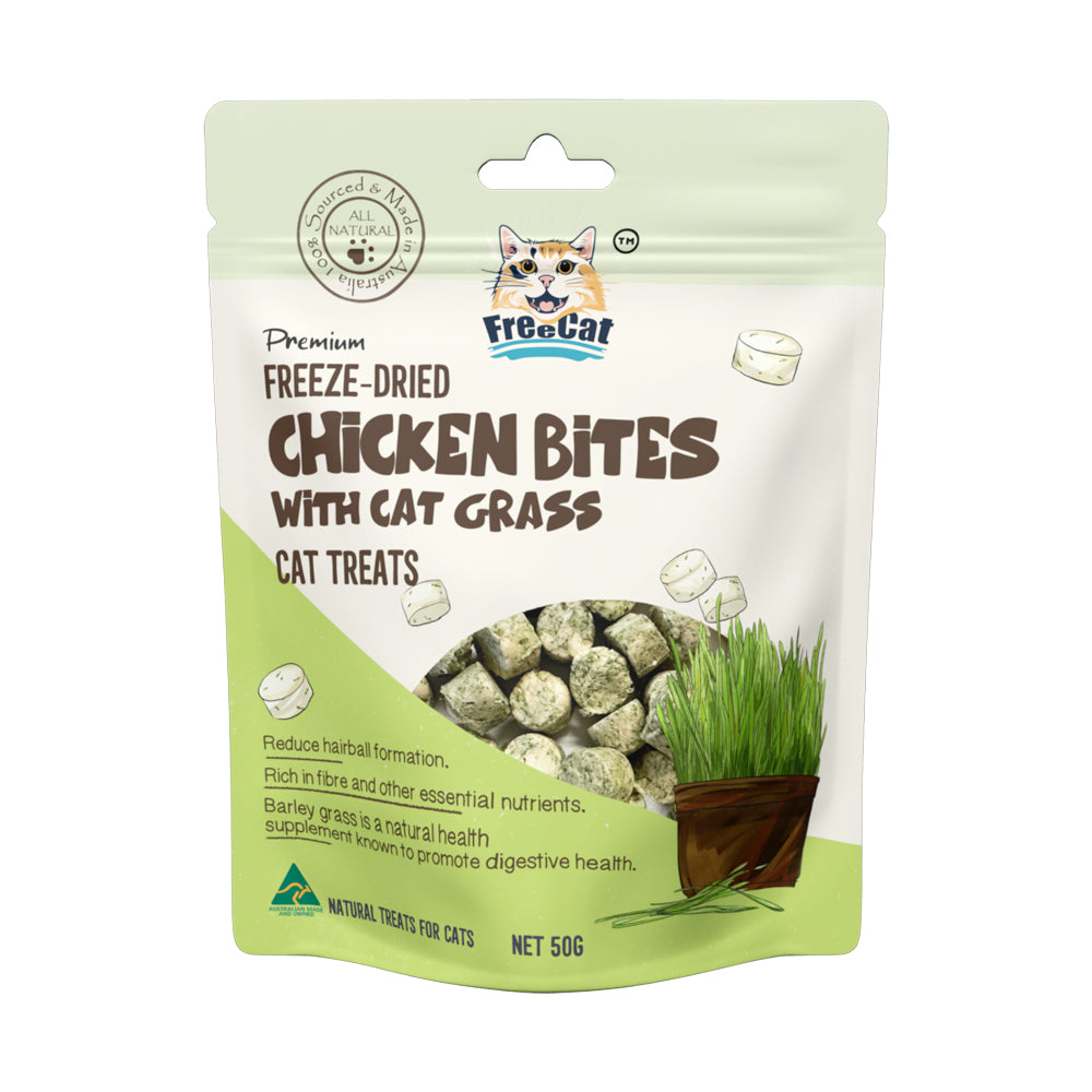 Freeze Dried Cat Grass Bites Cat Treats – FreePet